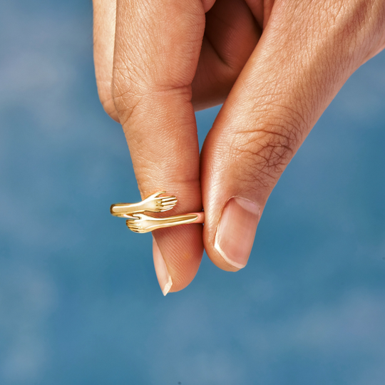 Gold Hug Ring Love Crafted